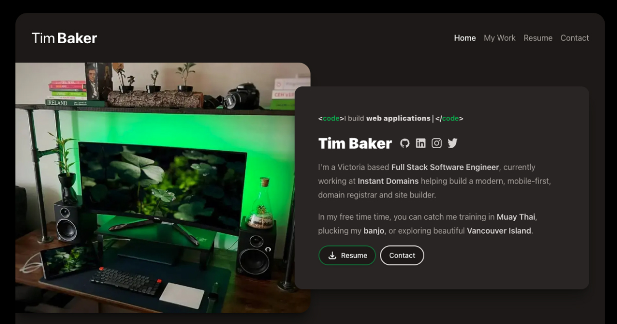 Tim Baker's personal website. A snapshot of my professional life.